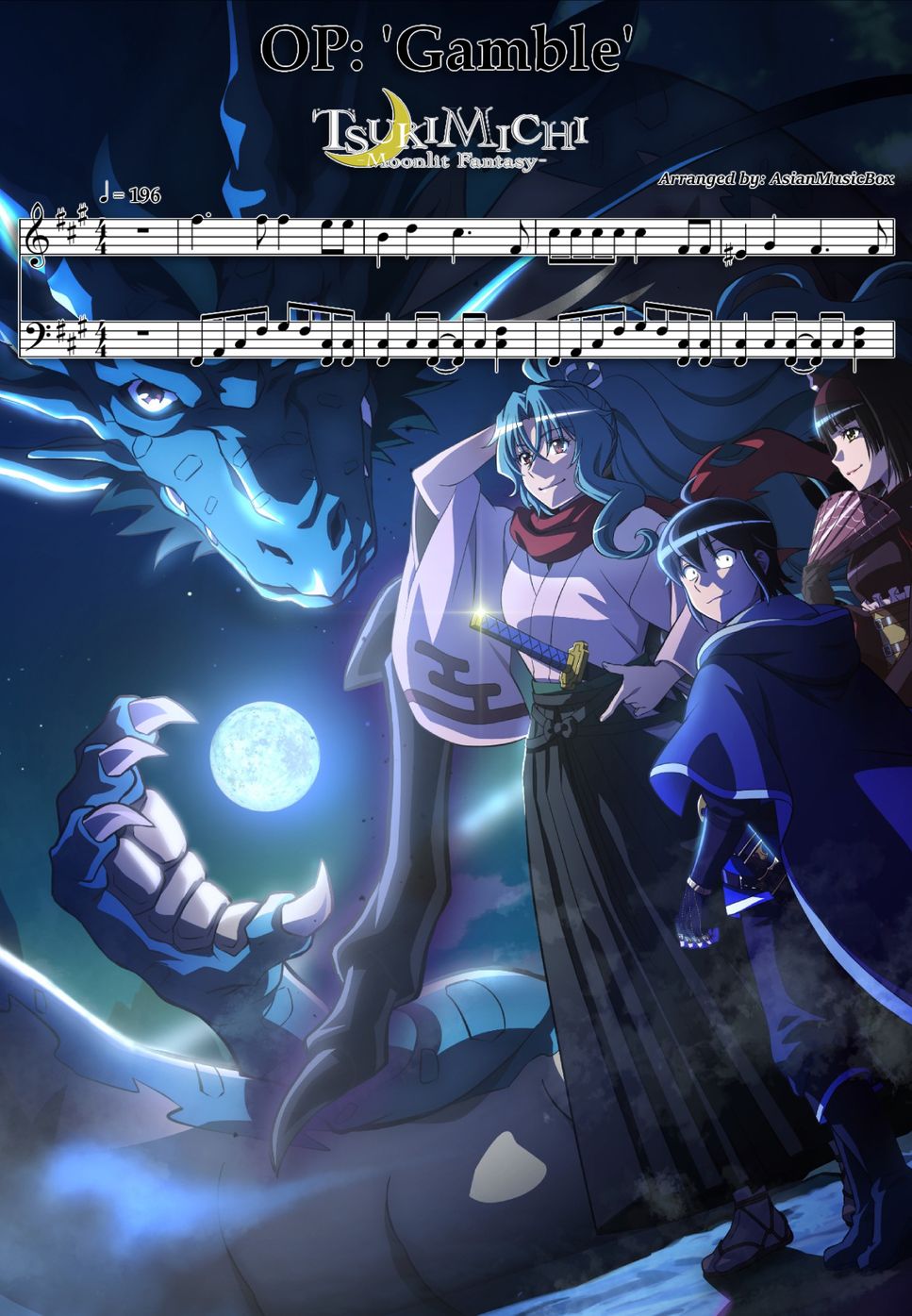 Tsuki ga Michibiku Isekai Douchuu | syudou - OP: 'Gamble' (Sheet, MIDI, MultiTracks & WAV) Sheet ...