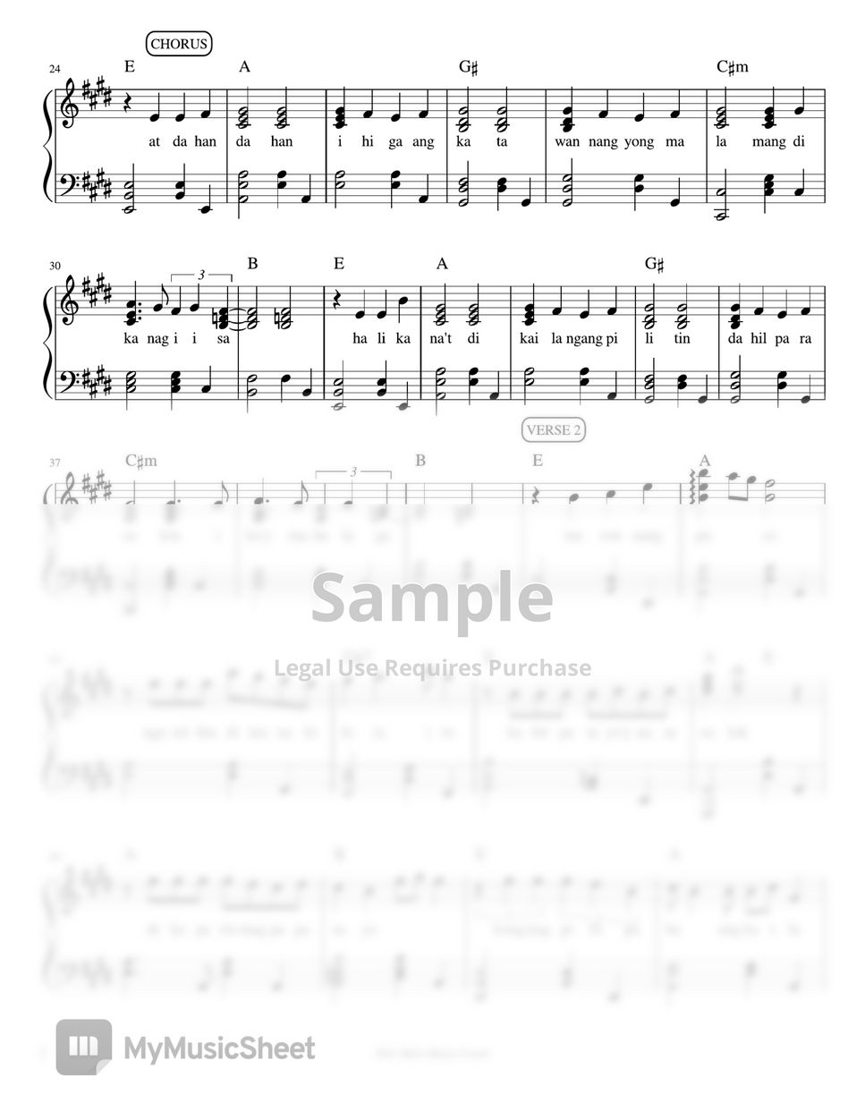 Arthur Nery - Higa (piano sheet music) Partitura by Mel's Music Corner