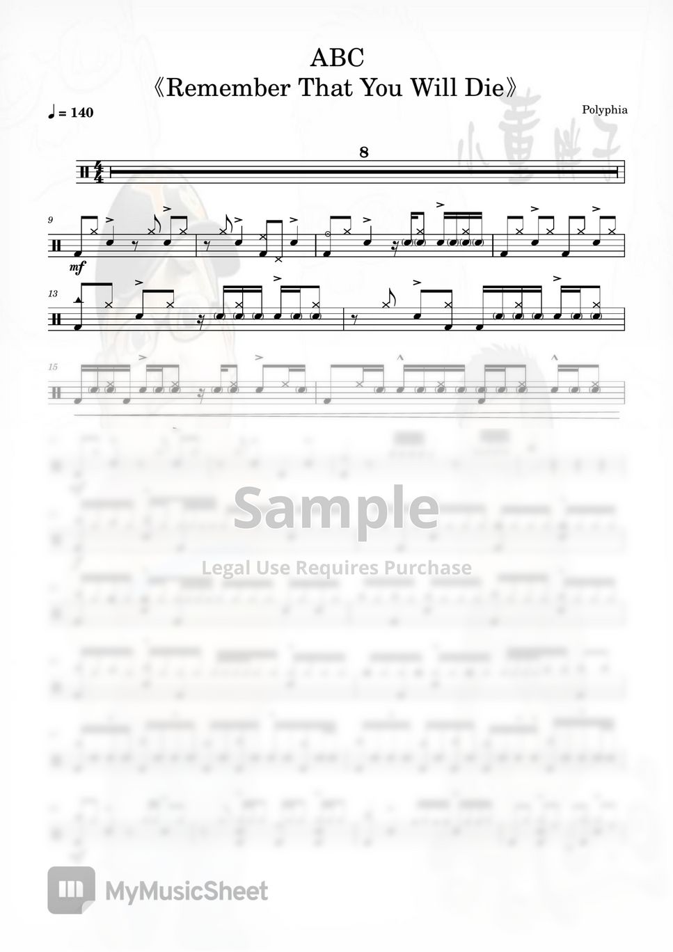 Polyphia - ABC (《Polyphia - Remember That You Will Die》) نوتة by 小董胖子