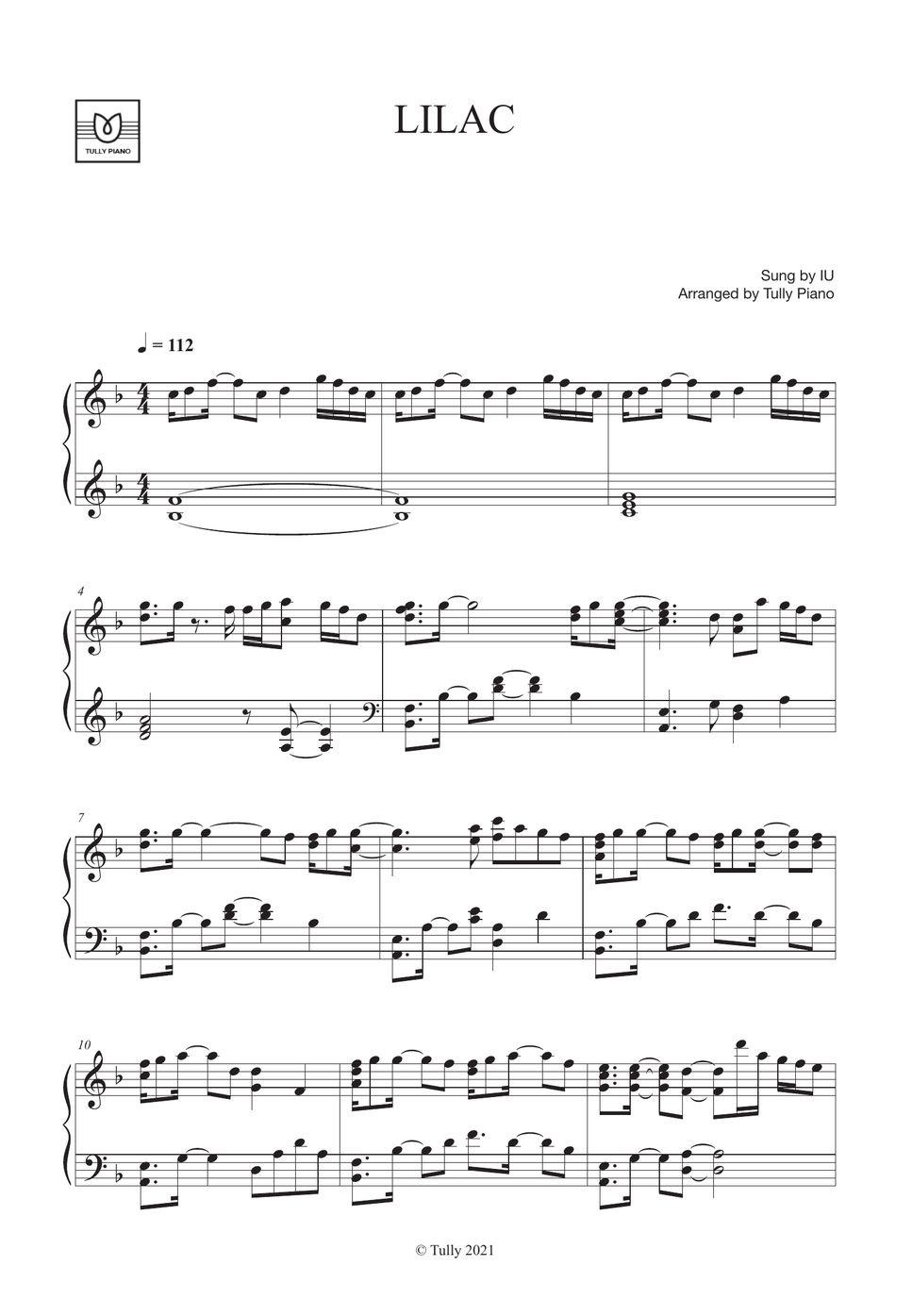 IU(아이유) - LILAC(라일락) Sheet by Tully Piano