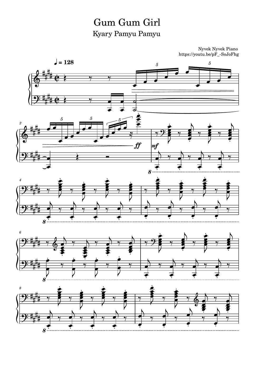 Kyary Pamyu Pamyu - Gum Gum Girl Лист by Nyvek Nyvek Piano