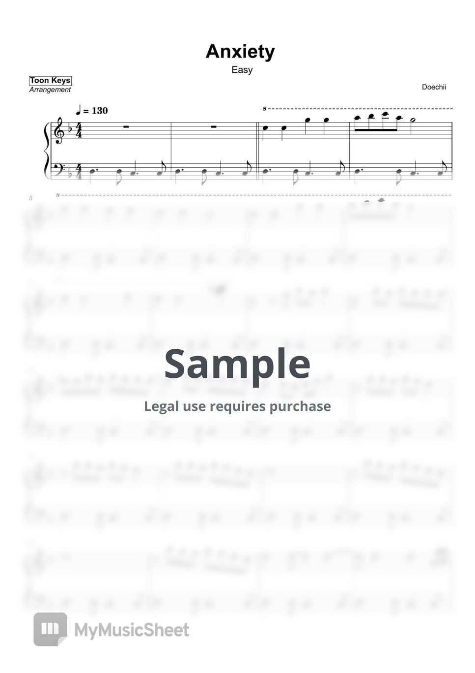 Doechii - Anxiety Sheet Music by Toon Keys