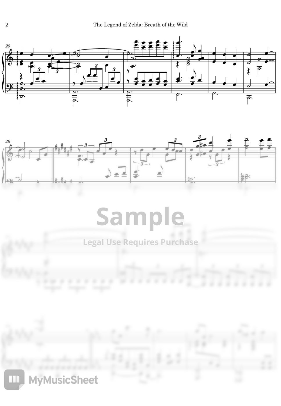 The Legend of Zelda - Breath of the Wild - Main Theme Spartito by Trikey Piano