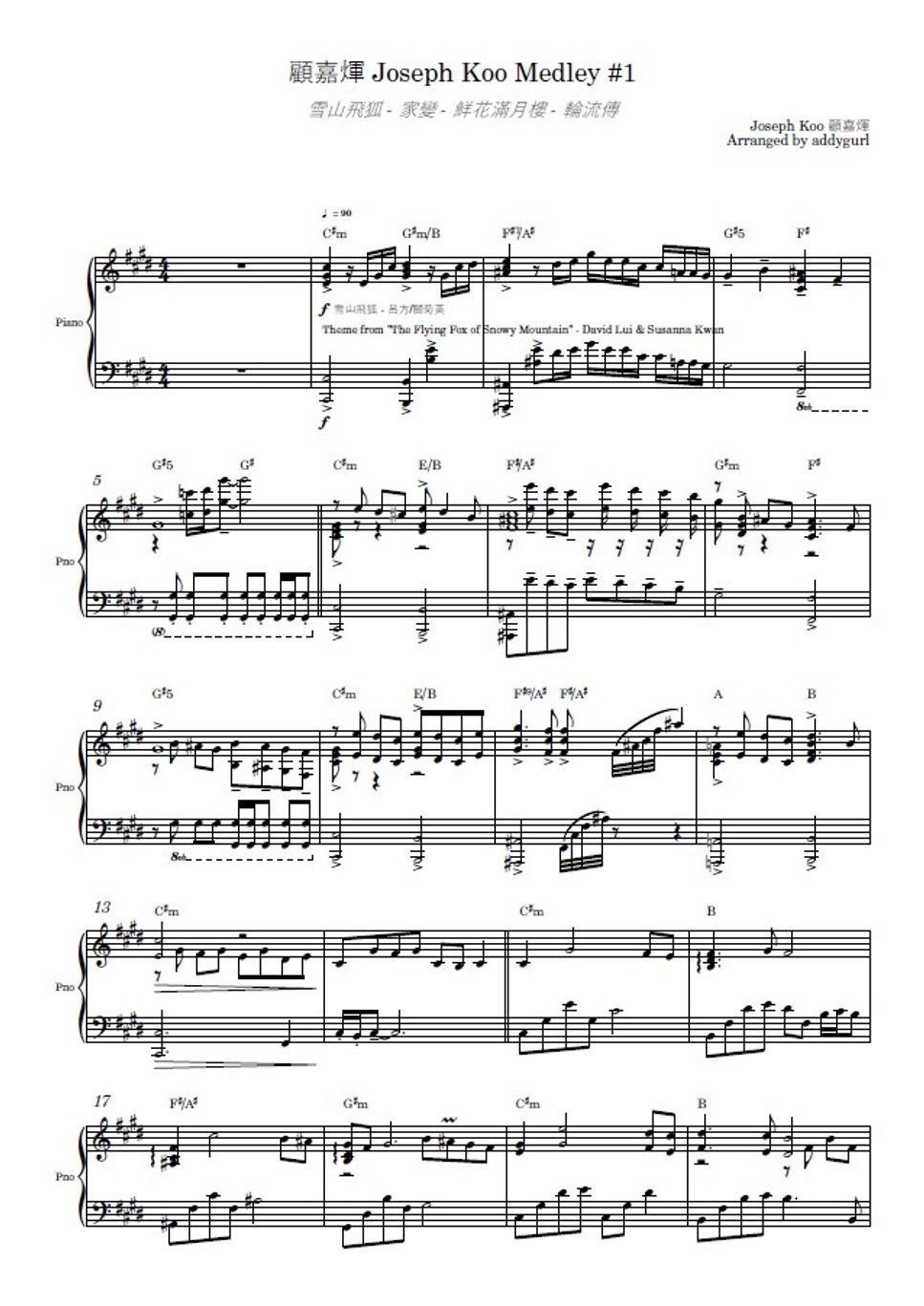 Joseph Koo Kar Fai - Joseph Koo Song Medley #1 (Songs originally sung ...