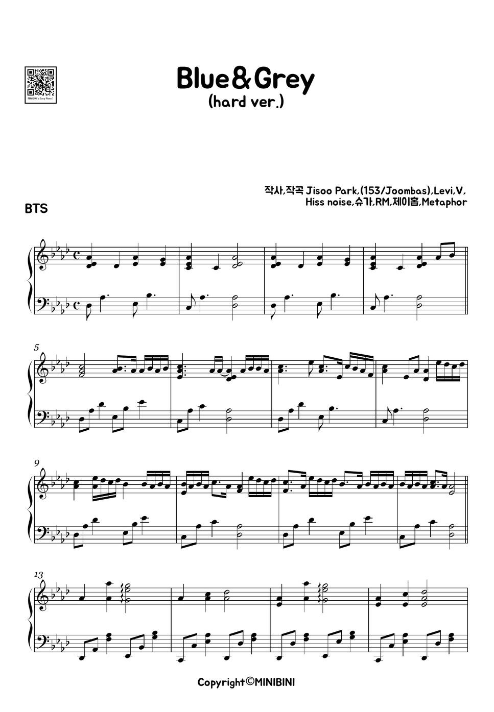 Bts 방탄소년단 Blue And Grey Hard Version Hoja By Minibini