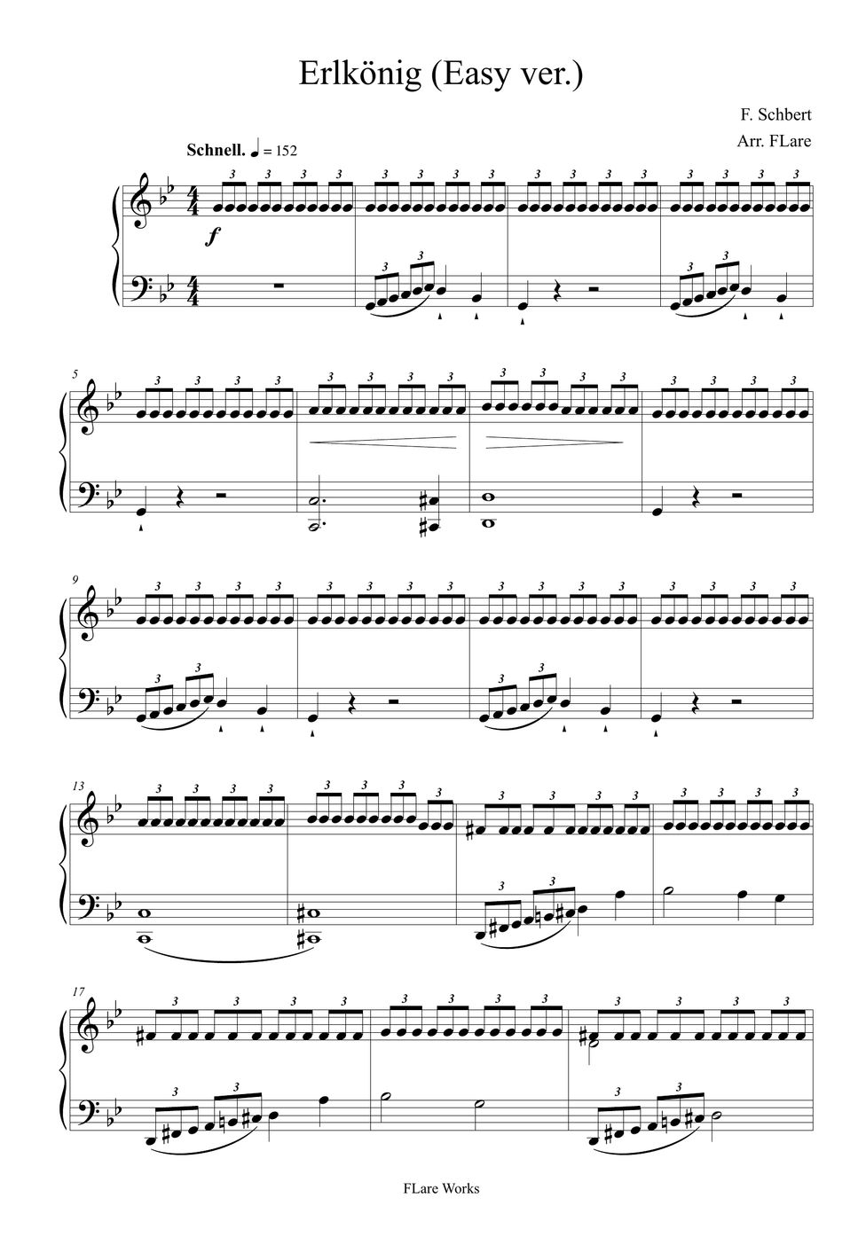 F. Schubert - Erlkönig (The Elf King) (Easy ver.) Hoja by FLare