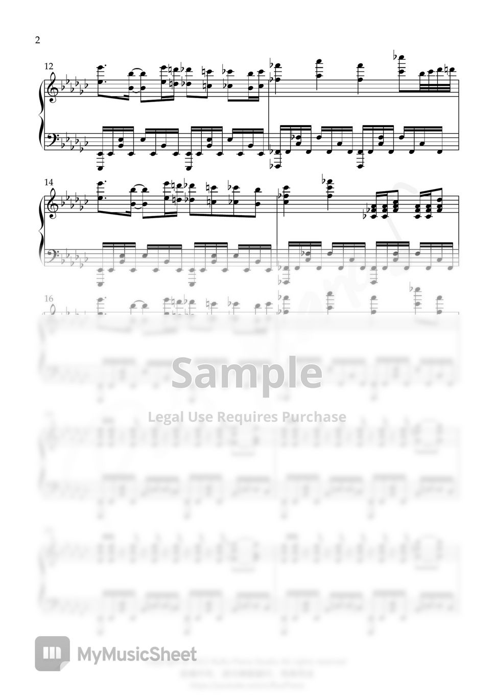 Pokémon Red - Trainer Red Battle Theme Sheet by Ru's Piano