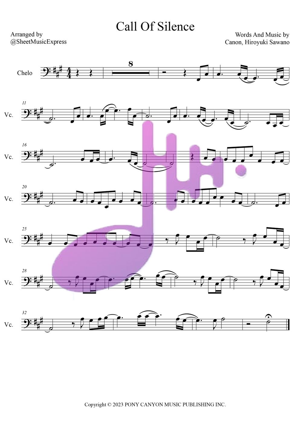 Hiroyuki Sawano - Call of Silence (Melody) Sheet Music by Sheet Music ...