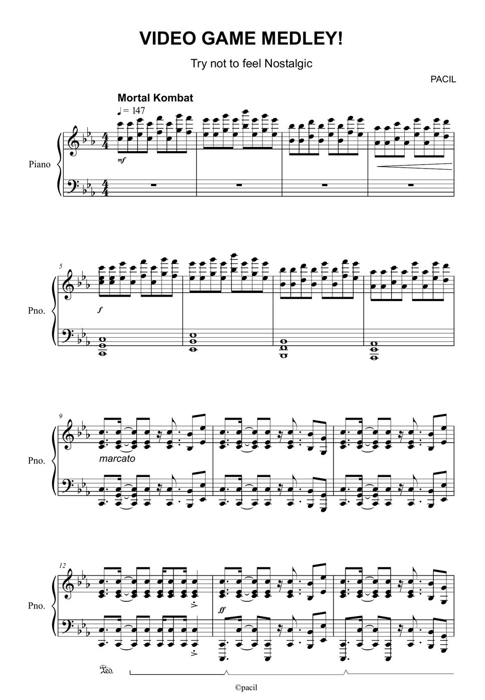 PACIL - 🕹️ Video Game Medley! - Try not to feel NOSTALGIA نوتة by PACIL