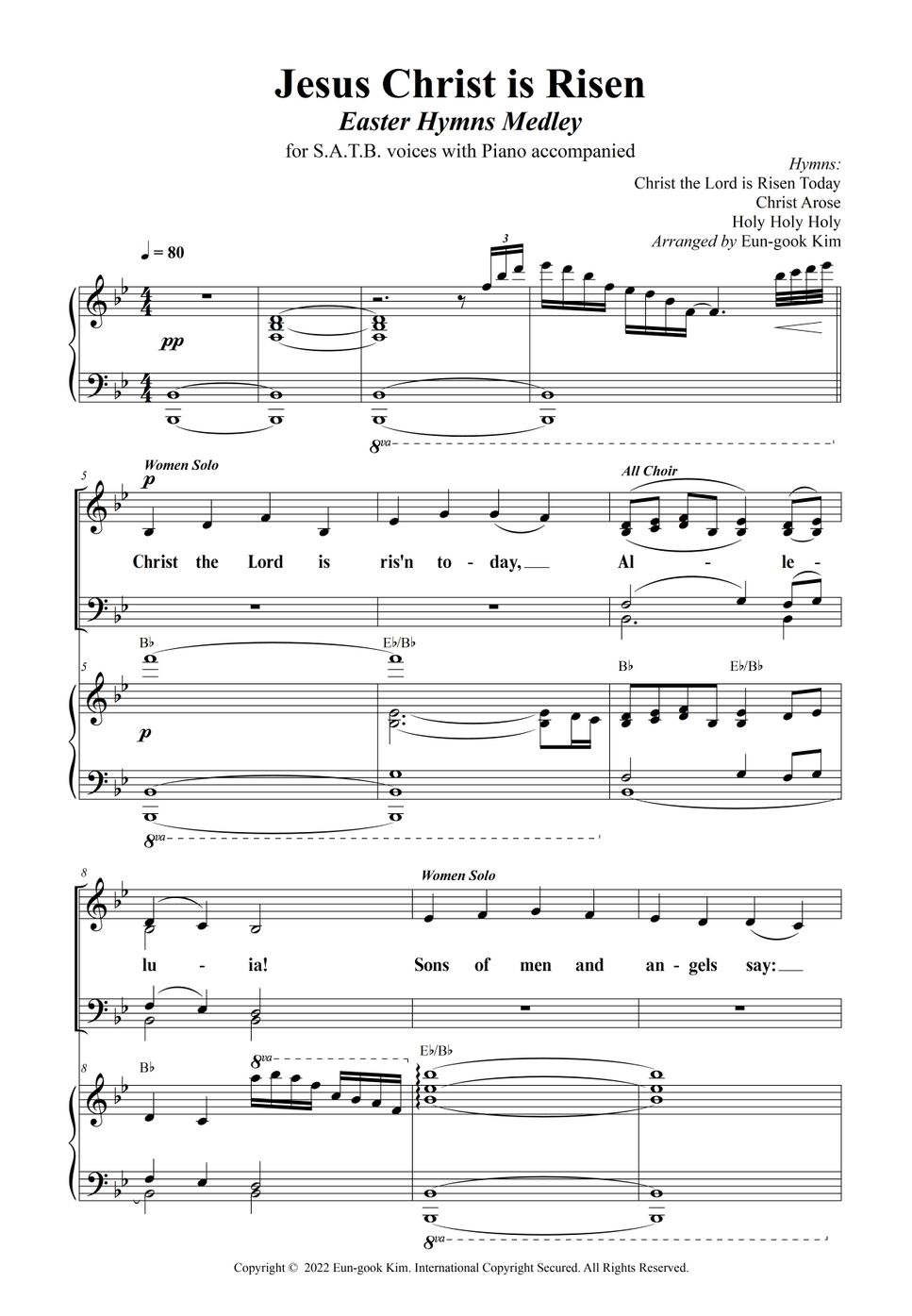 Hymns - Jesus Christ is Risen (Easter Hymns Medley (SATB Choir)) 악보 by ...