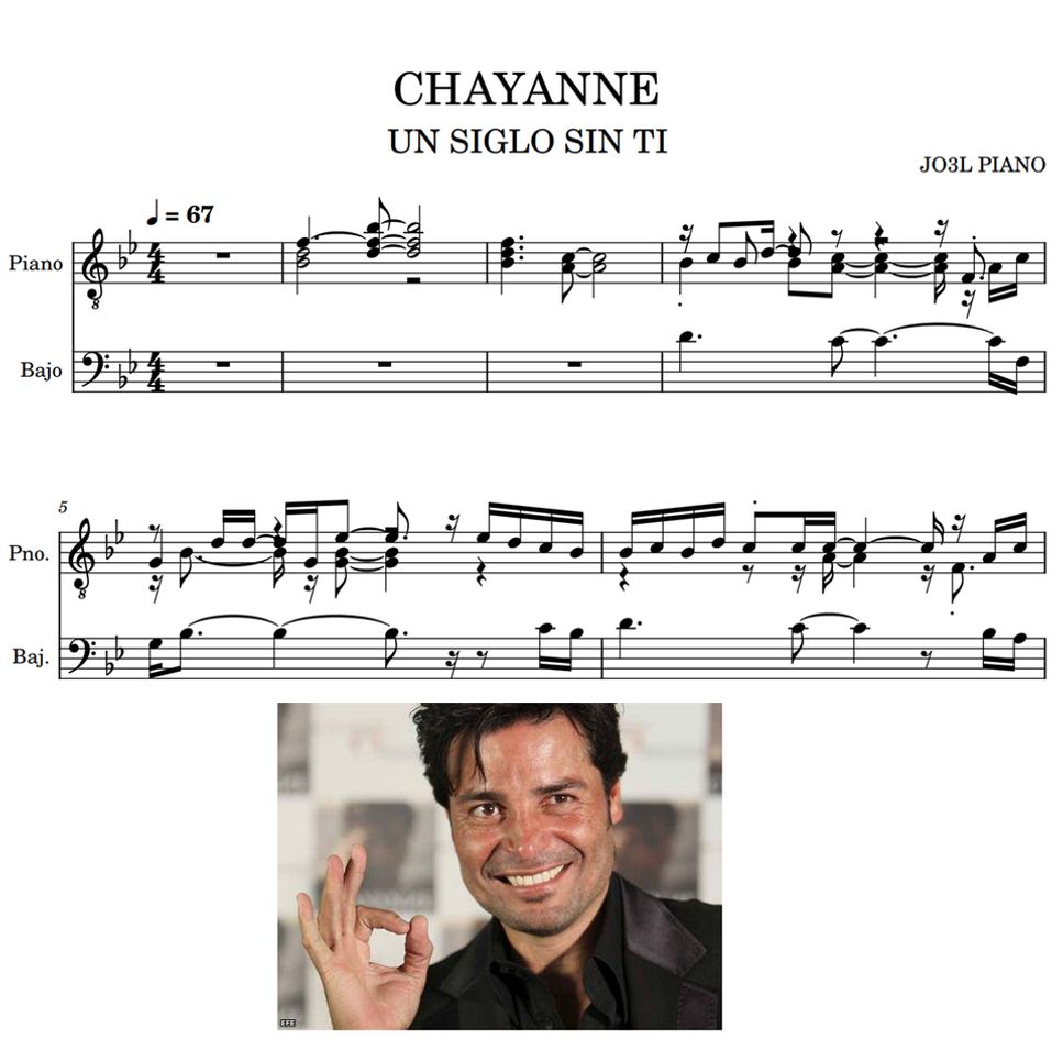 Chayanne - Un Siglo Sin Ti Sheet by JO3L PIANO