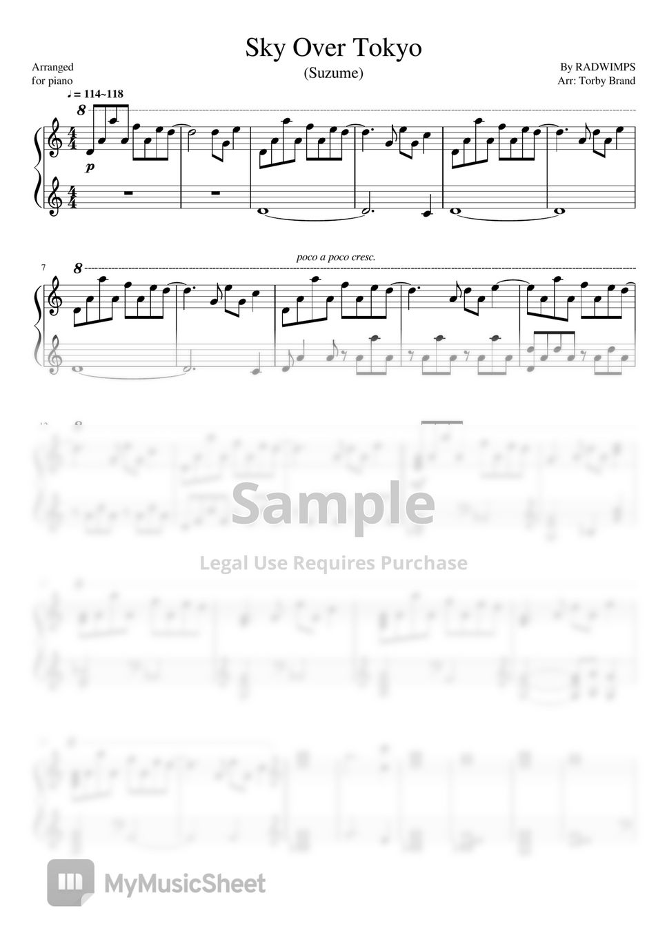 RADWIMPS - Sky Over Tokyo (Suzume) Sheets by Torby Brand