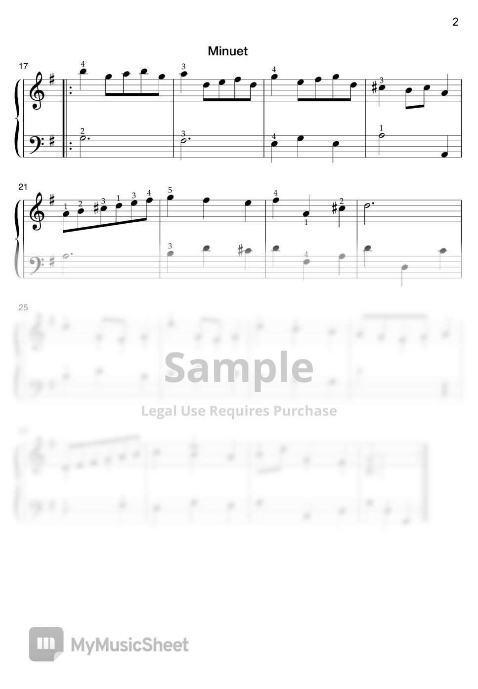 Christian Petzold - Minuet G Major, BWV Anh. 114 (Bach) Partitura by ...