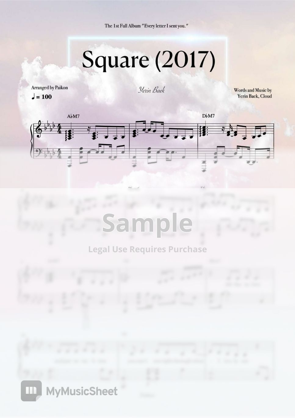 Yerin Baek - Square (2017) Sheets by Paikon