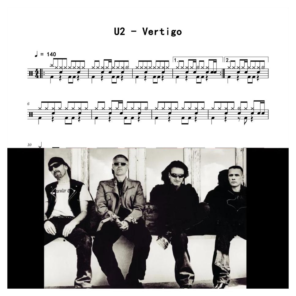 U2 - Vertigo Sheet Music by 老虎不说谎
