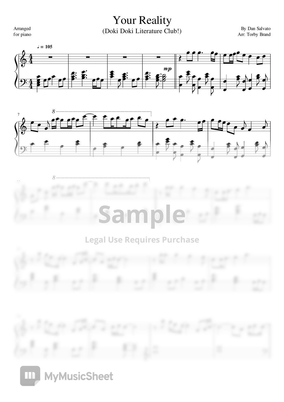 Doki Doki Literature Club! - Your Reality 樂譜 by Torby Brand