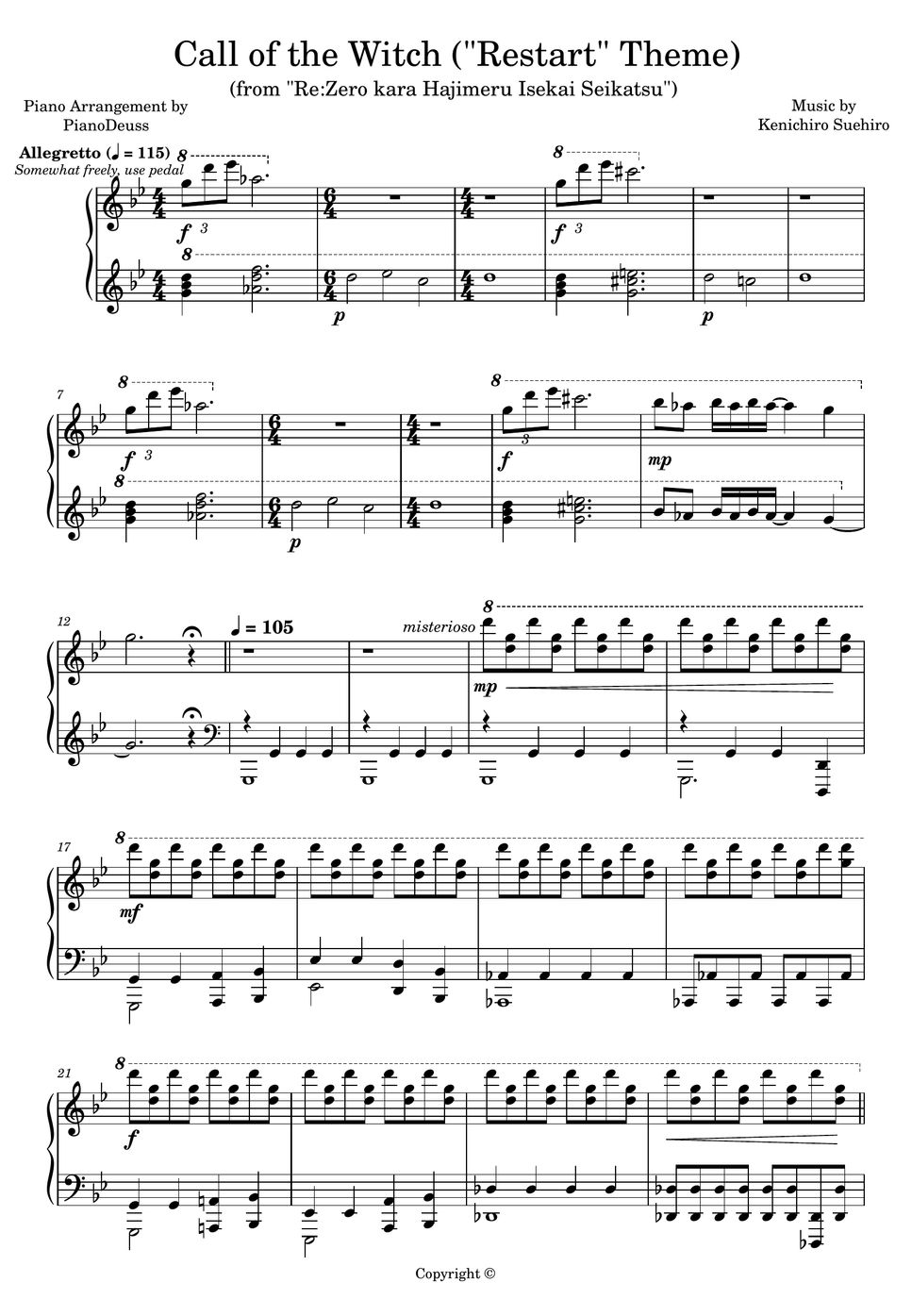 Re:Zero kara Hajimeru Isekai Seikatsu OST - Call of the Witch ("Restart ...