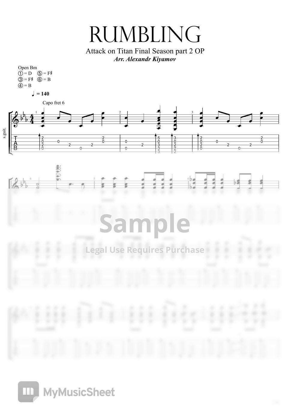 SiM - The Rumbling TAB by Alexandr Kiyamov