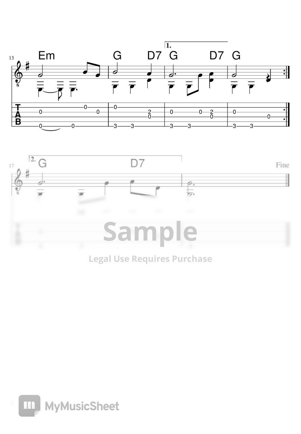 John Newton - Amazing Grace (CCM) Tab + 단선 악보 by Easy FingerStyle