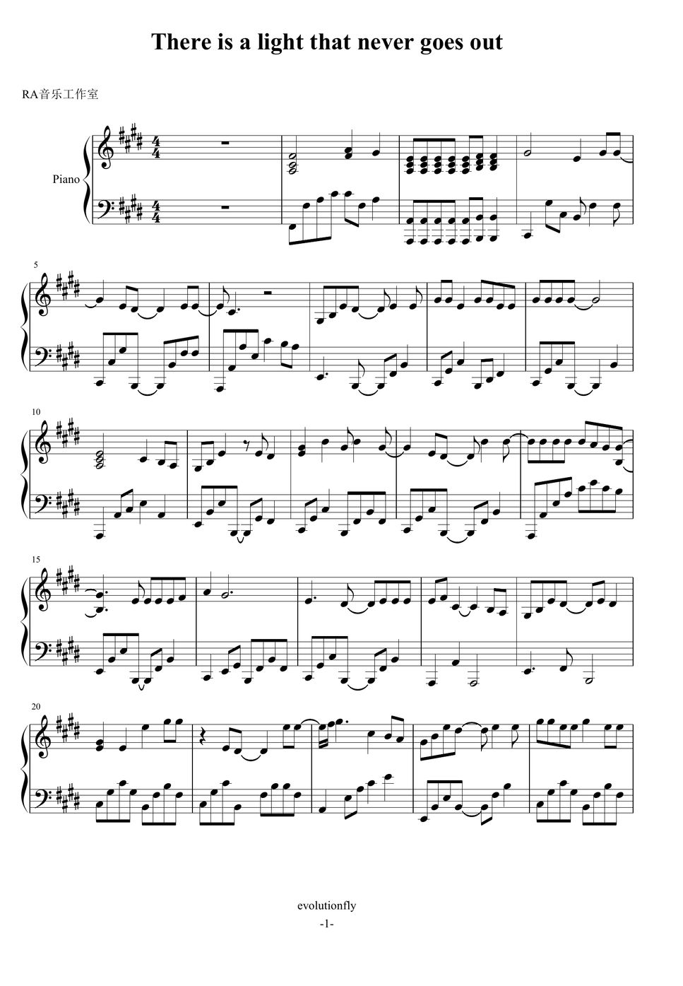 The Smiths - There is a light that never goes out 曲谱 by 扒啦扒扒扒