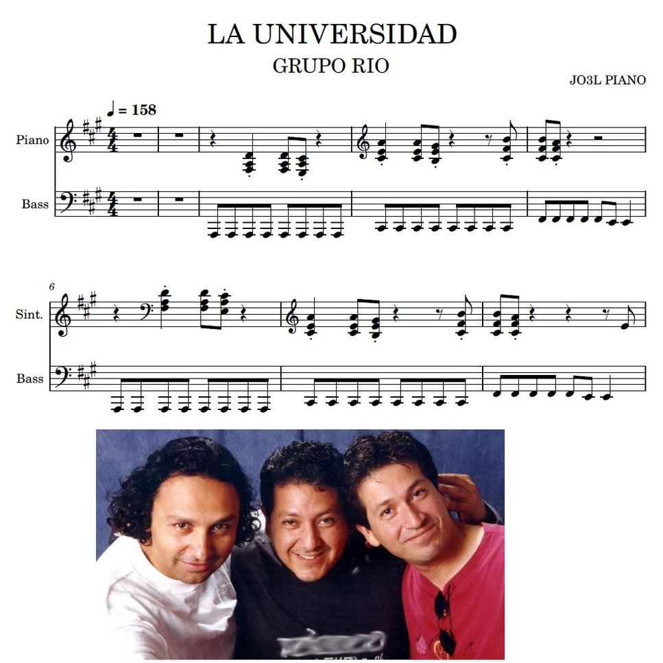 Grupo RIO - La Universidad Partitura by JO3L PIANO