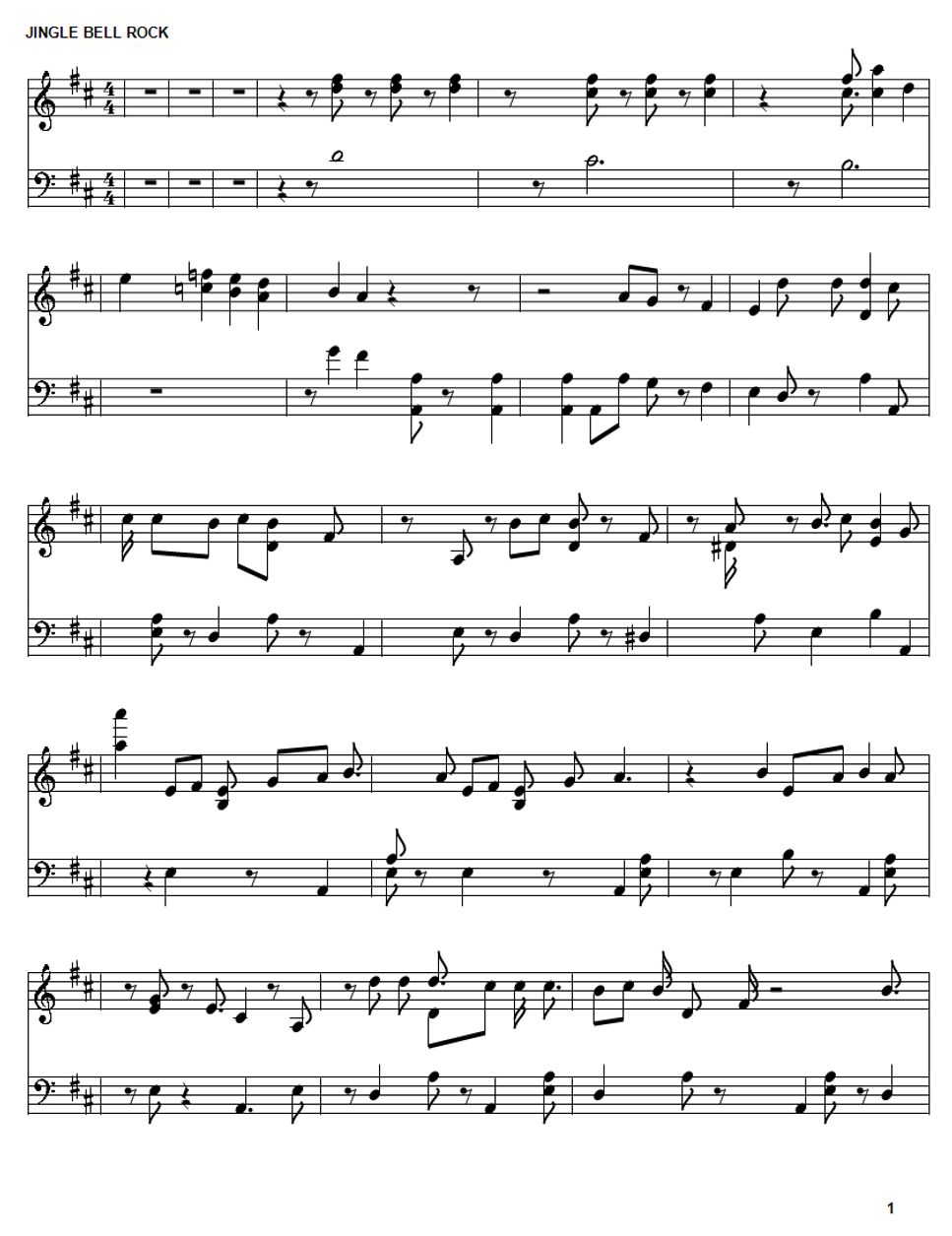 Christmas Song - Jingle Bell Rock (by Ivena Trixie) Sheets by Piano Cover