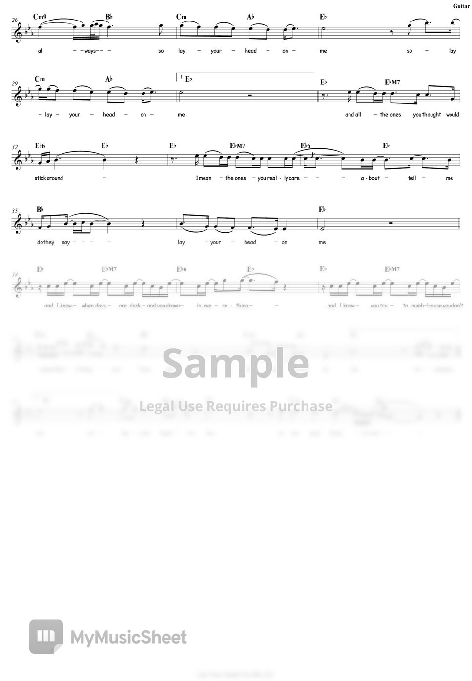 크러쉬 Crush - Lay Your Head On Me | 멜로디/MR Sheet by COVER SKILLS