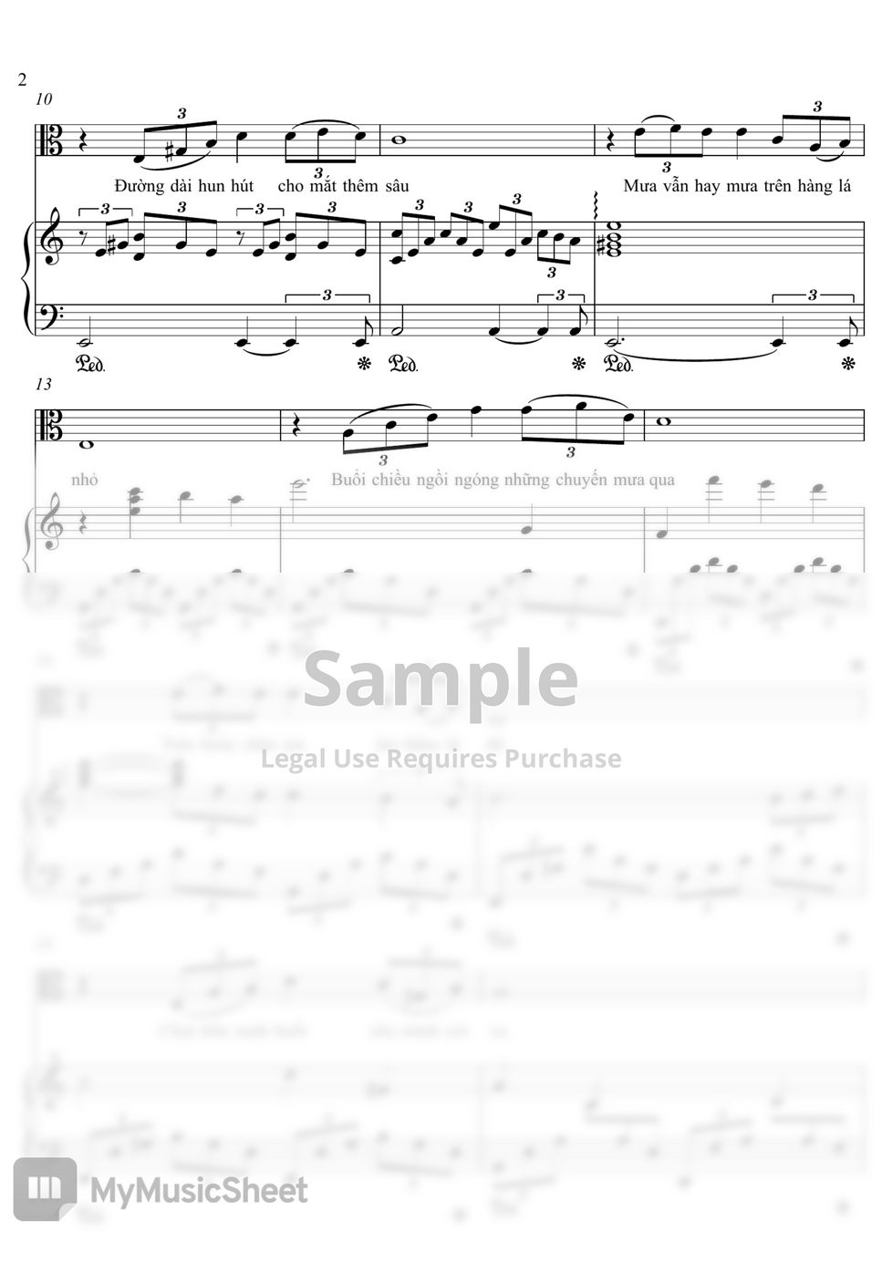 Diem Xua for Viola and Piano Accompaniment Notenblatt by Hai Mai