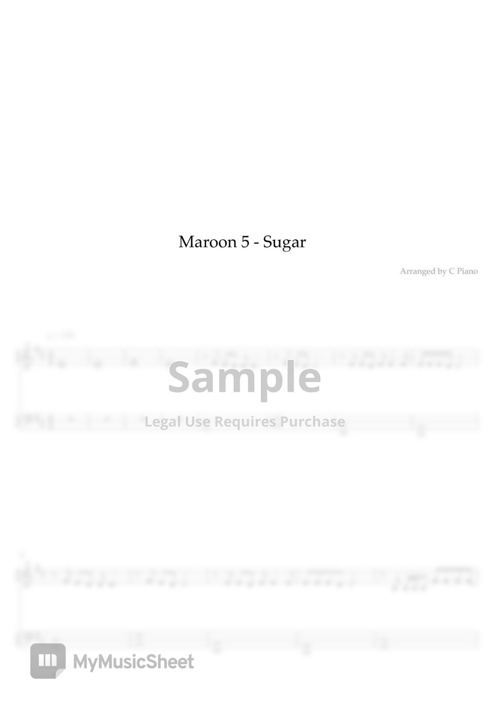 Sugar - Maroon 5 (Easy Version) Sheet by C Piano