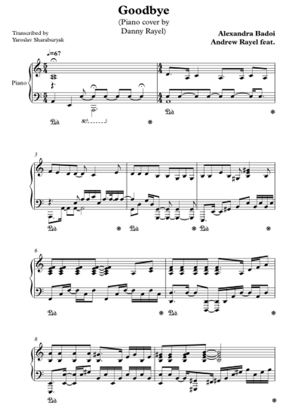 Alexandra Badoi Andrew Rayel feat. - Goodbye (Piano cover by Danny ...