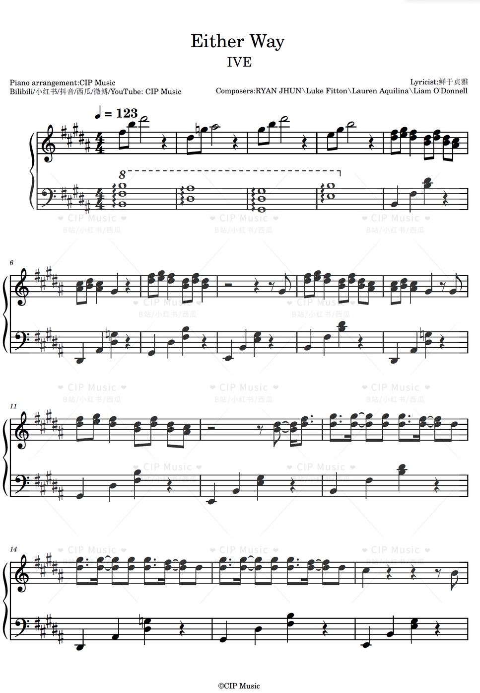 IVE - Either Way 악보 by CIP Music