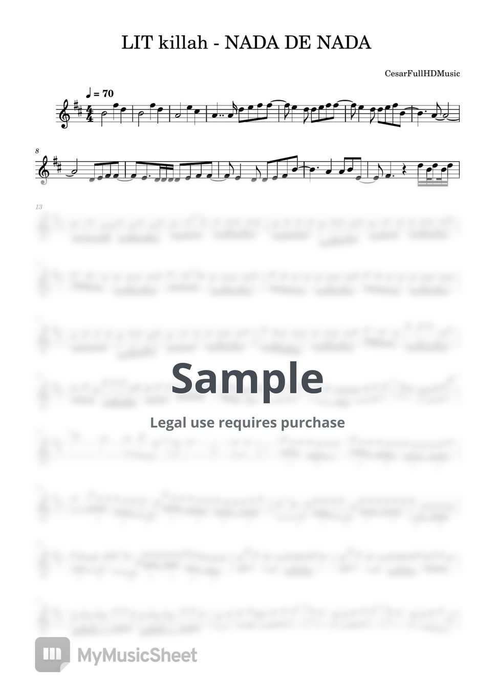 LIT killah - NADA DE NADA Sheets