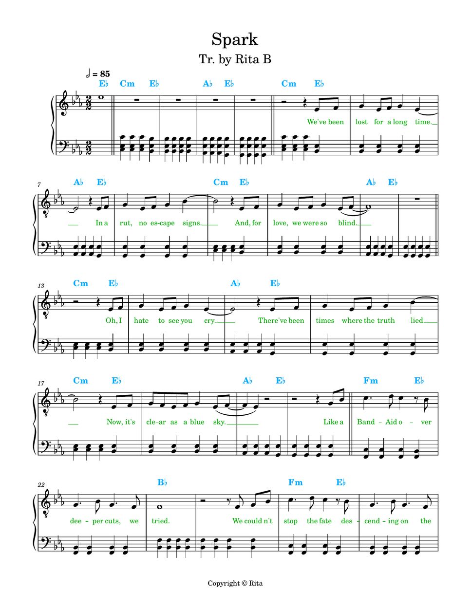 Ed Sheeran - Spark (lyrics, chords) Sheets by Rita B