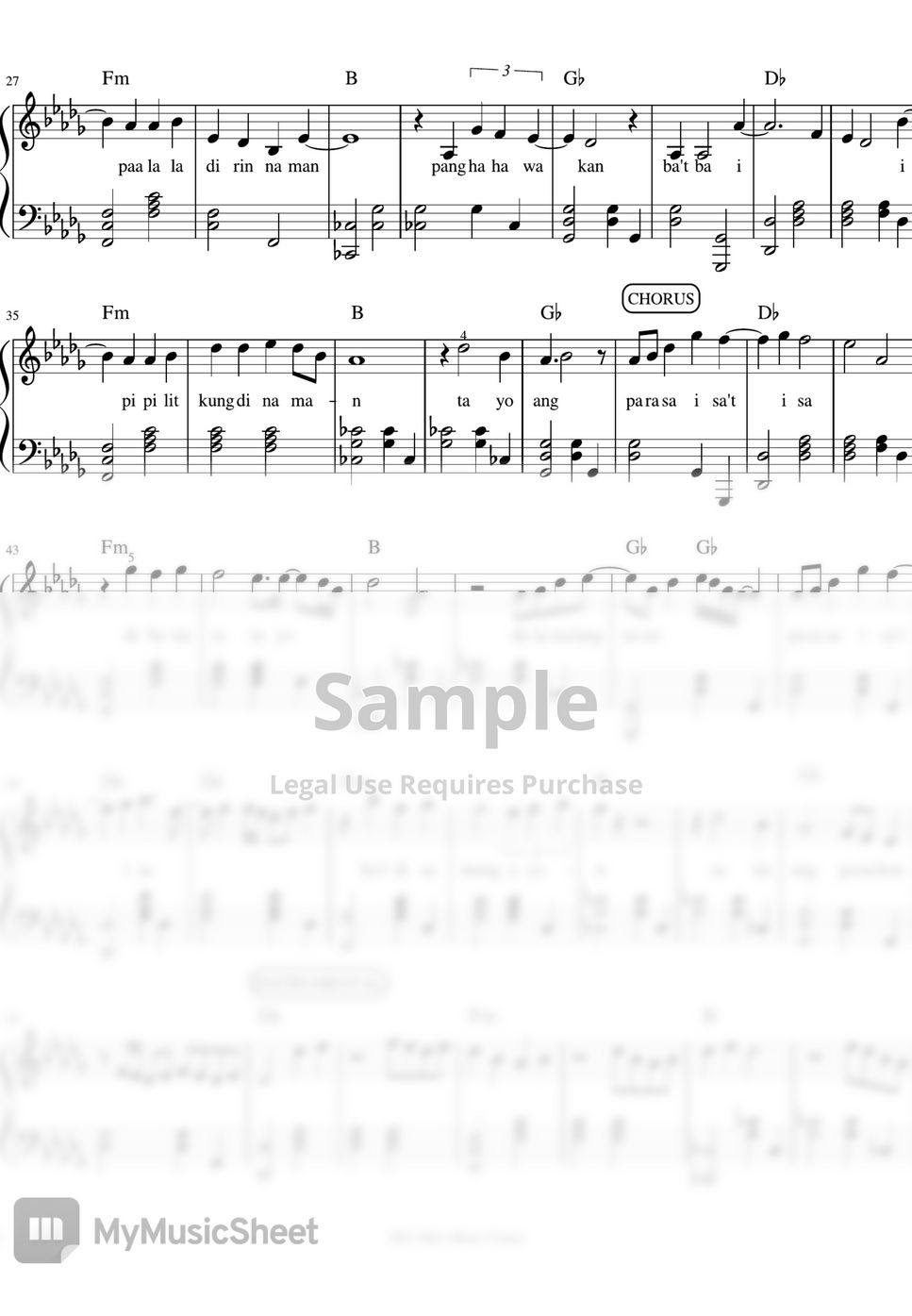 Arthur Nery - Pagsamo (piano sheet music) Partitura by Mel's Music Corner