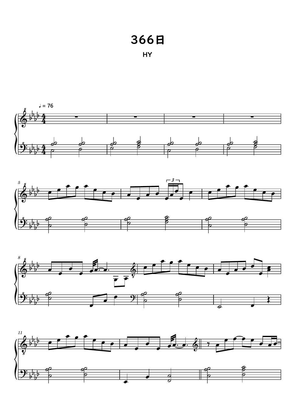 HY - 366日 (楽譜, Sheet Music, MIDI,) Sheets by sayu