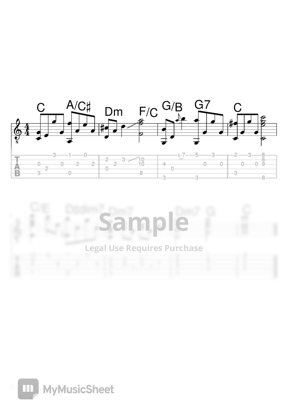 Walt Disney - Walt Disney INTRO (Guitar Solo) Tab + 1staff by Park ChaNyle