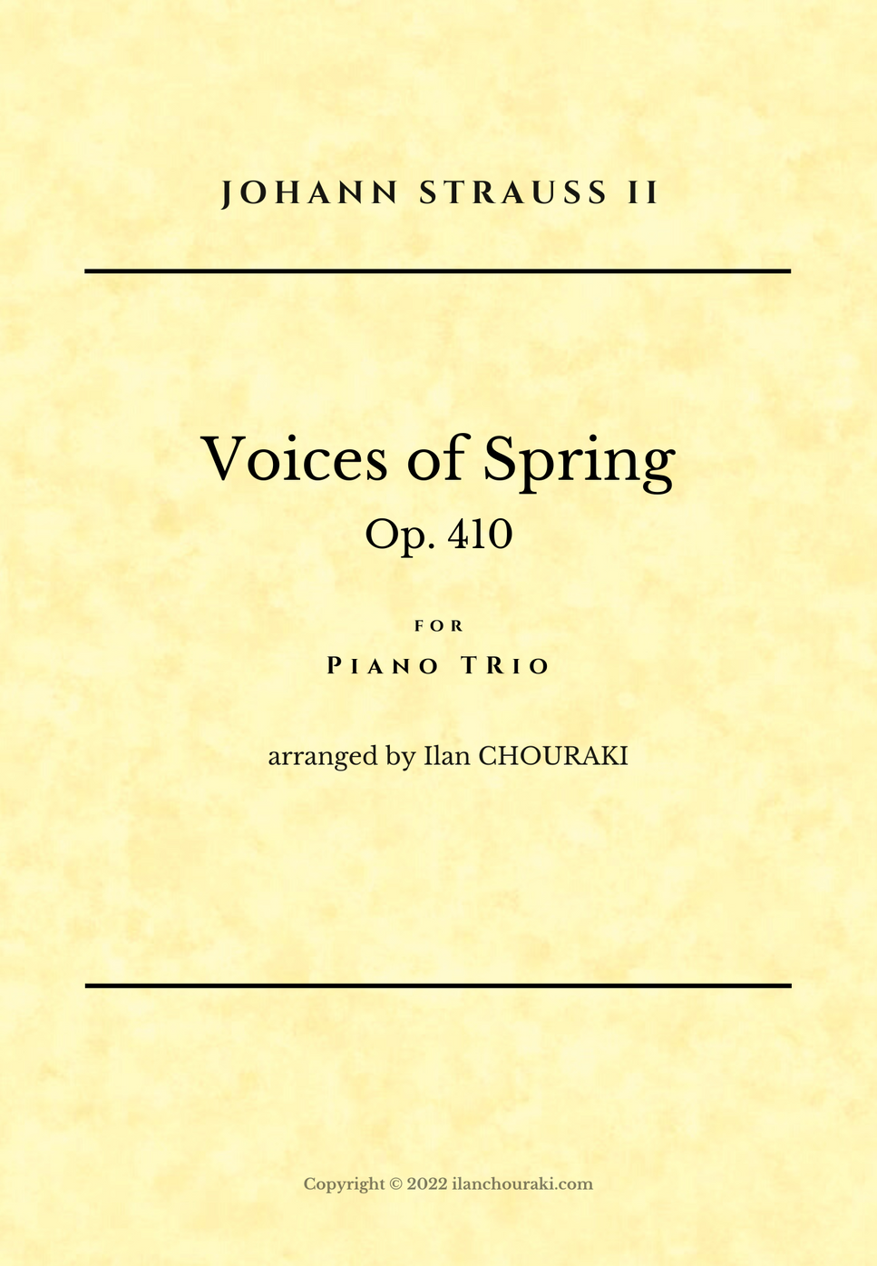 J. Strauss II - Voices of Spring (Piano Trio) Sheet Music by Ilan Chouraki