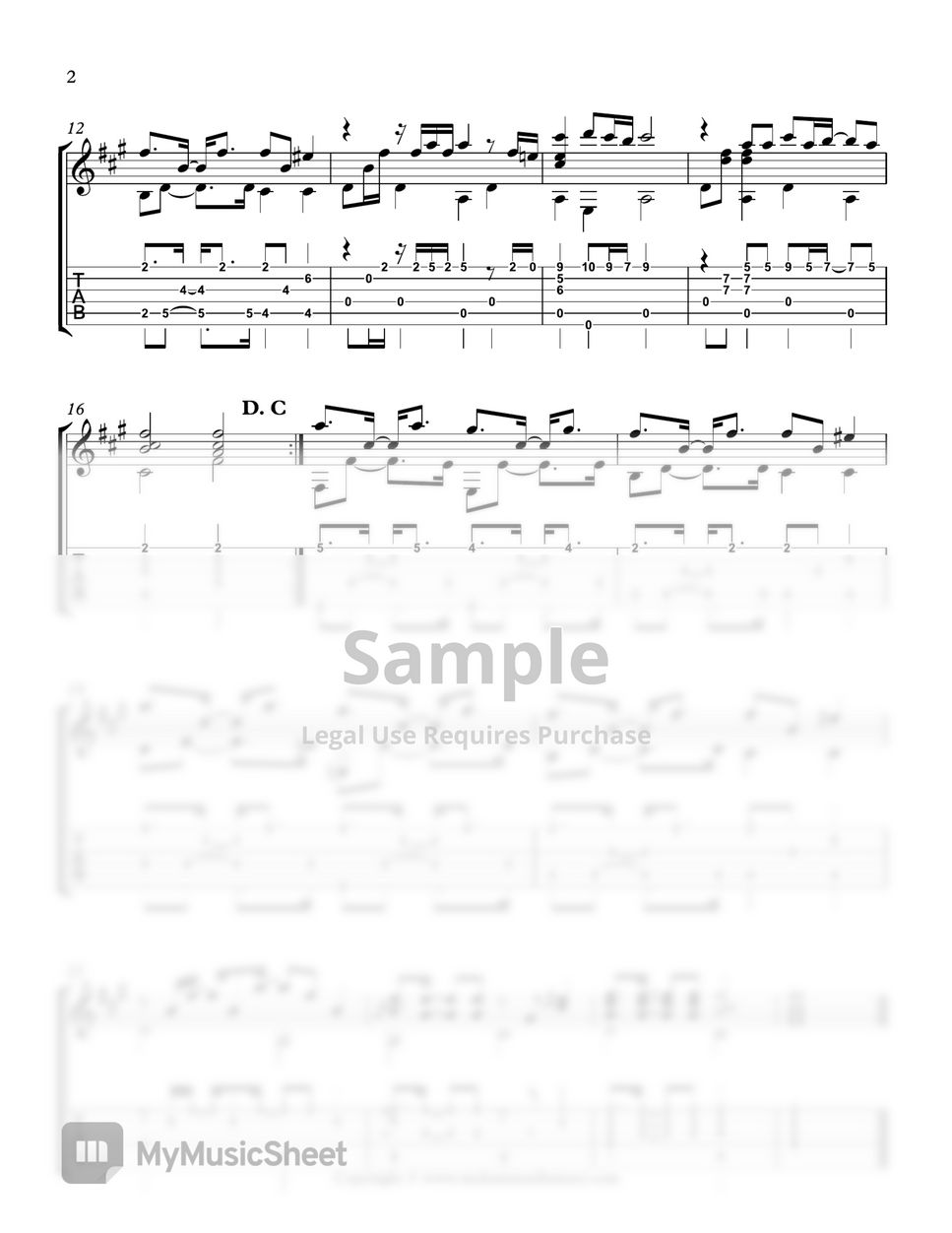 Sting - Shape of my heart Tab + 1staff by Mohammad Lameei