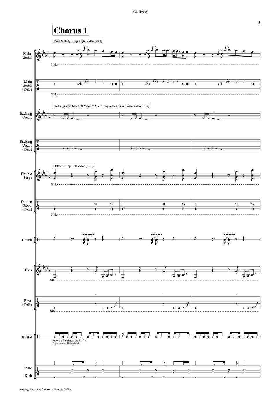 AUDREY NUNA - damn Right Tab + pontuação de linha única by Cellito