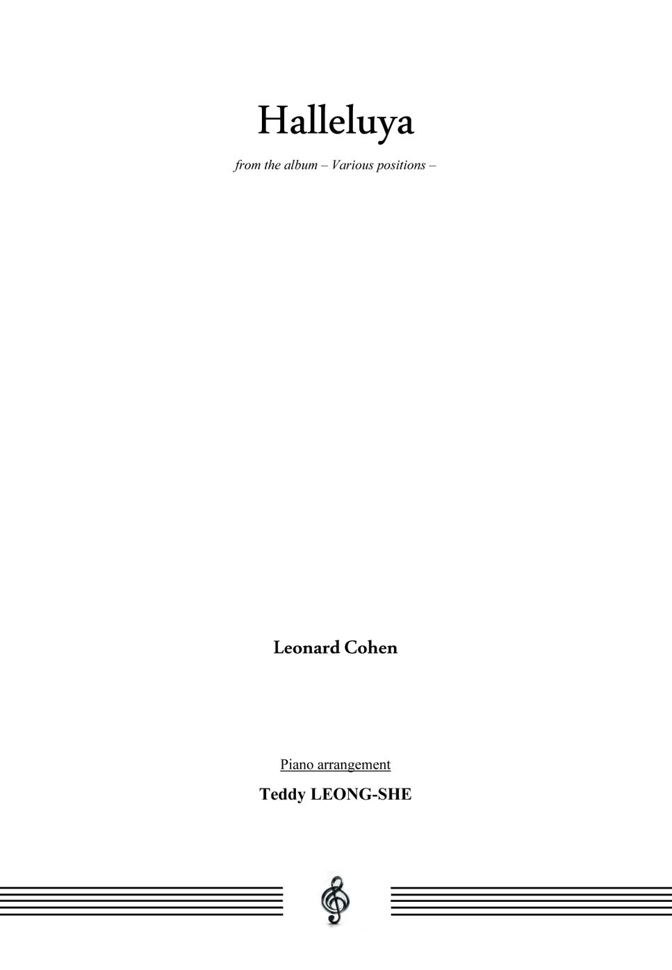 Leonard Cohen - Halleluya Sheets by Teddy LEONG-SHE