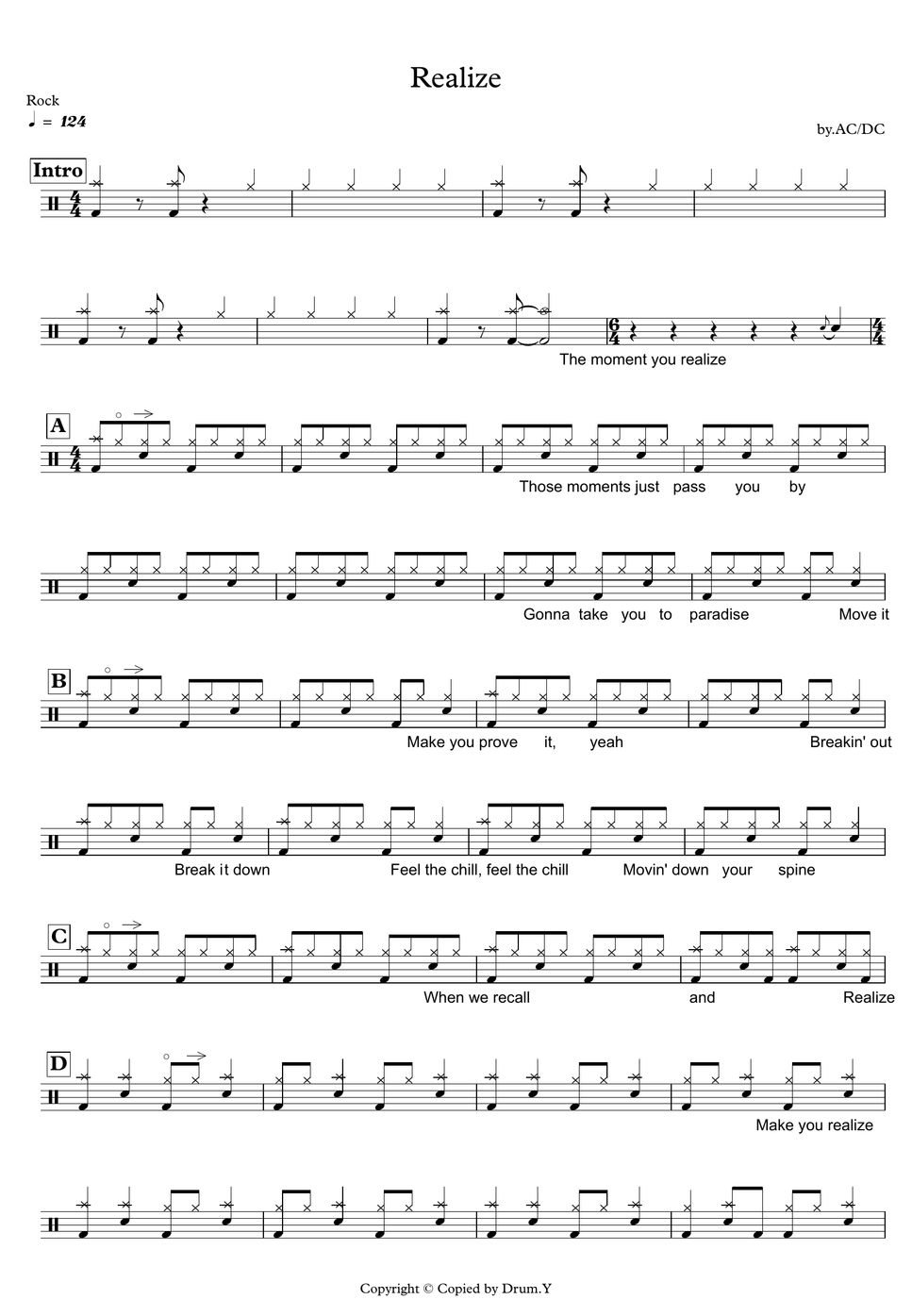 AC/DC - Realize Sheet