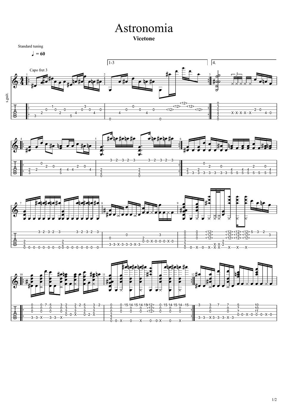 Vicetone And Tony Igy - Astronomia TAB by Nico Music