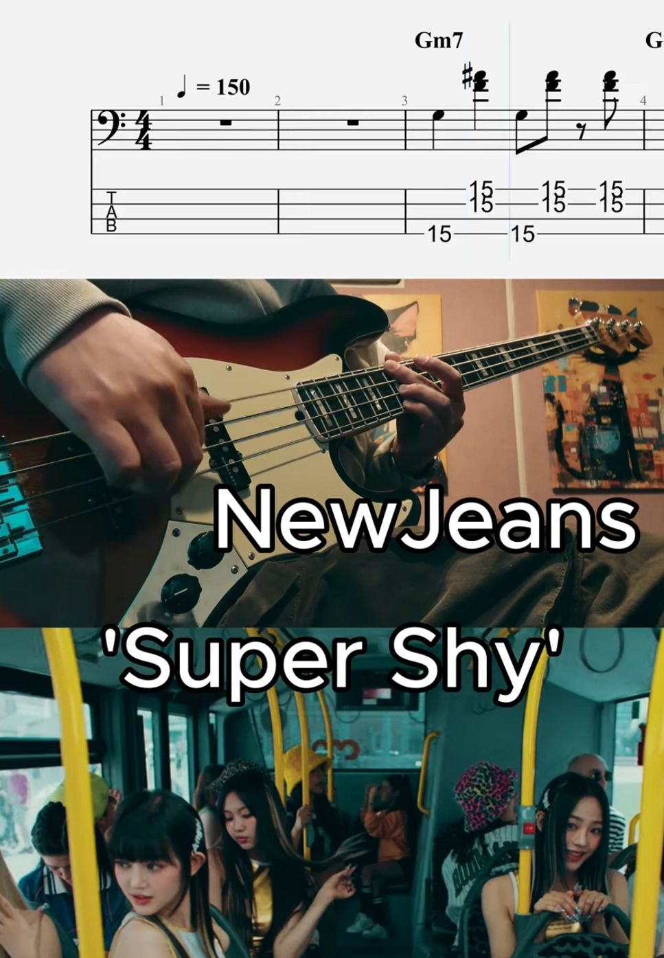 Newjeans Super Shy 원곡의 느낌을 살려 베이스 컴핑으로 편곡1절만 구성 Sheets By Super Bass 4485
