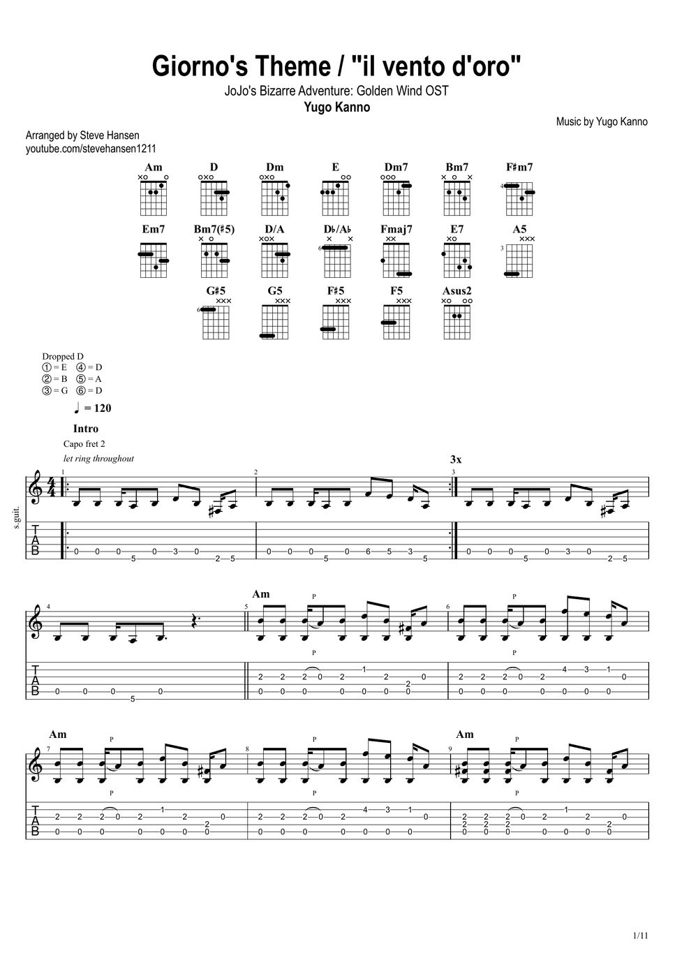 Yugo Kanno - Giorno's Theme / il vento d'oro (From "JoJo's Bizarre ...