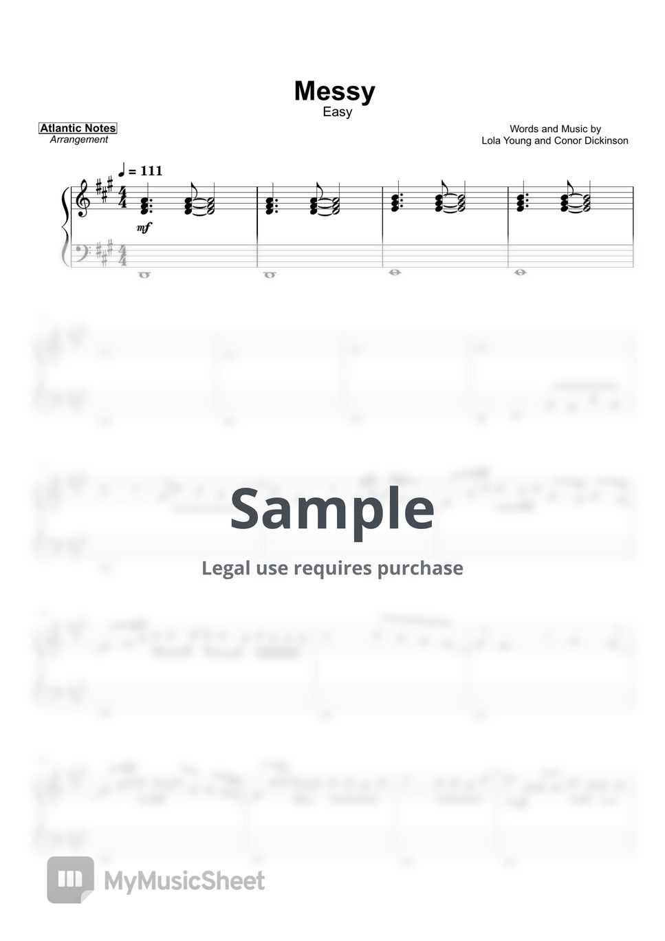 Lola Young - Messy Sheets by Atlantic Notes