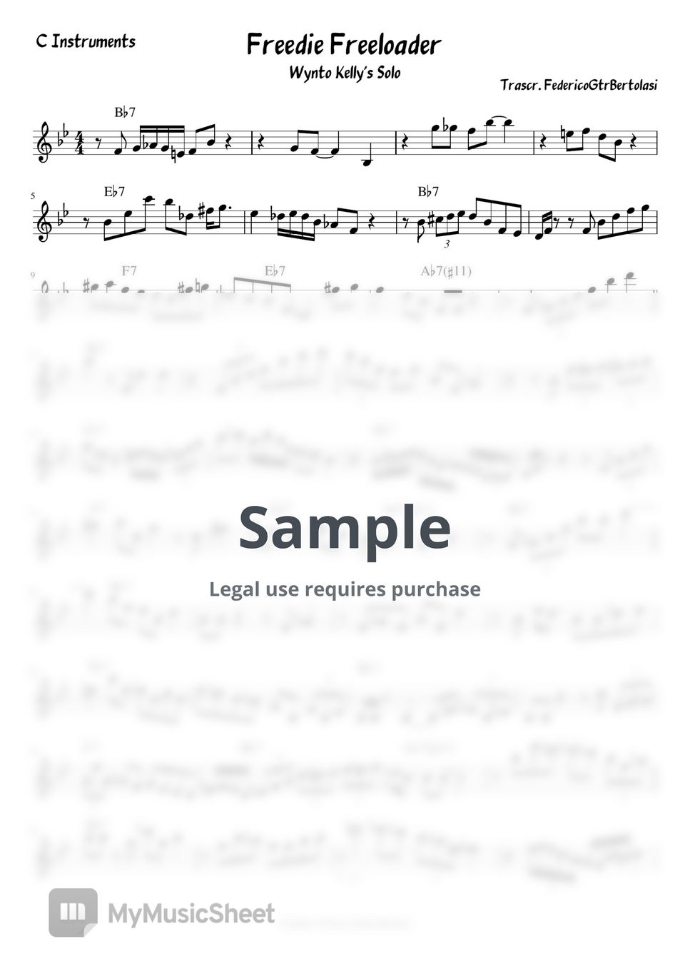 Wynton Kelly - Wynton Kelly - Freddie Freeloader (for Jazz Guitar ...