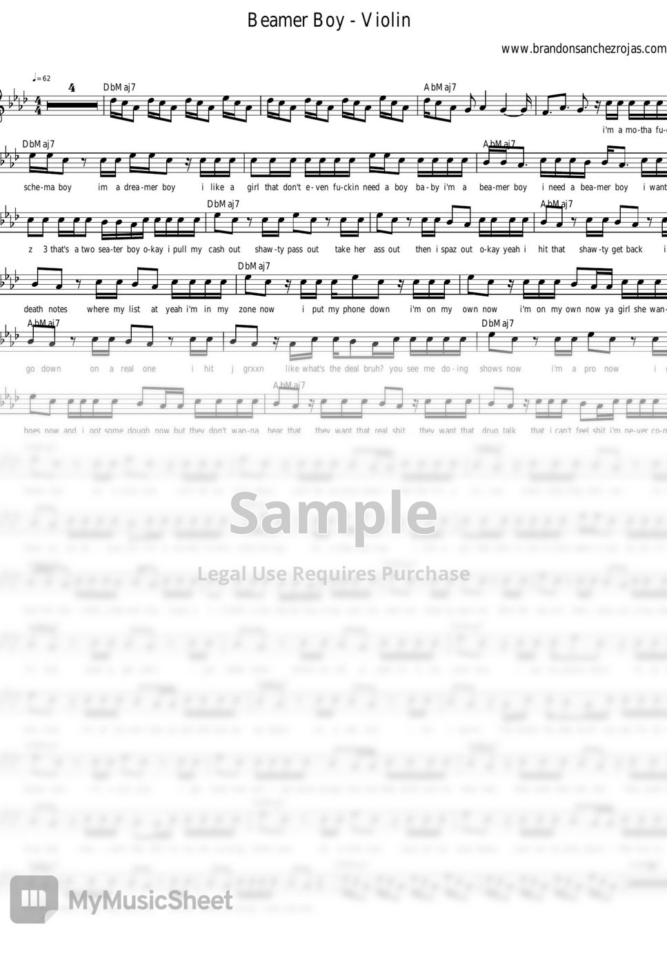 Beamer Boy - Violin Notenblatt