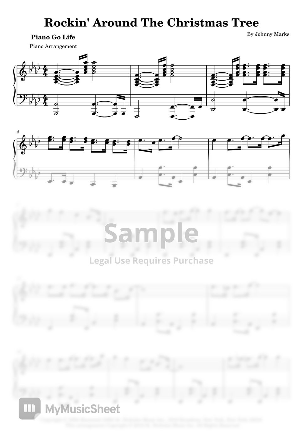 Brenda Lee - Rockin' Around The Christmas Tree Лист by Piano Go Life