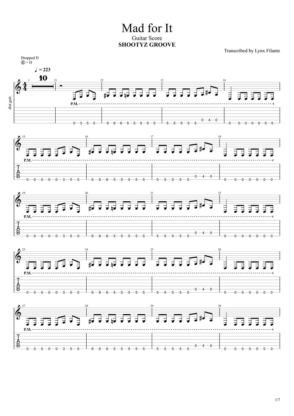 Shootys Groove - Mad For It Sheets by Lynx Filante