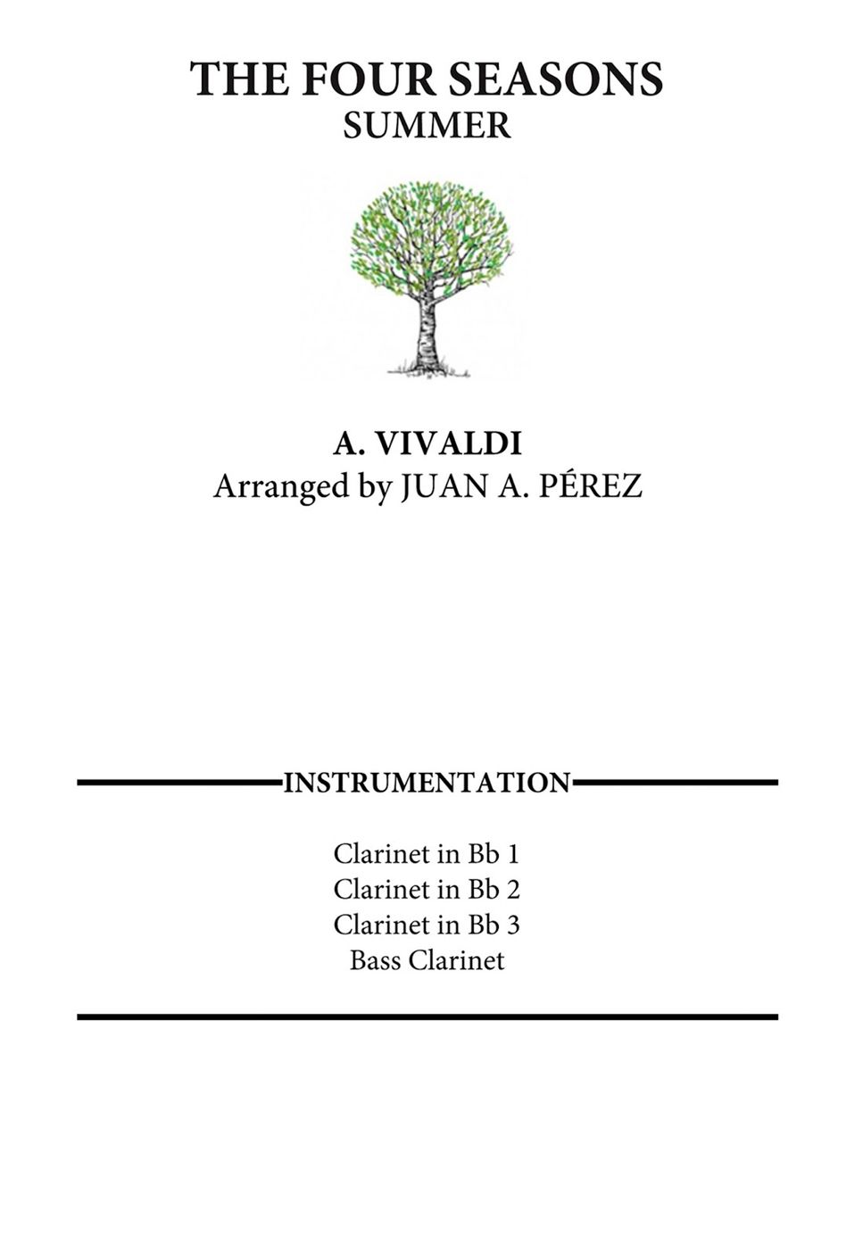 Antonio Vivaldi - The Four Seasons: Summer (Clarinet Quartet) Sheets by ...